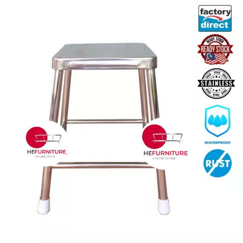 Stainless Steel Stool / Square / Outdoor Indoor Chair / Portable ...