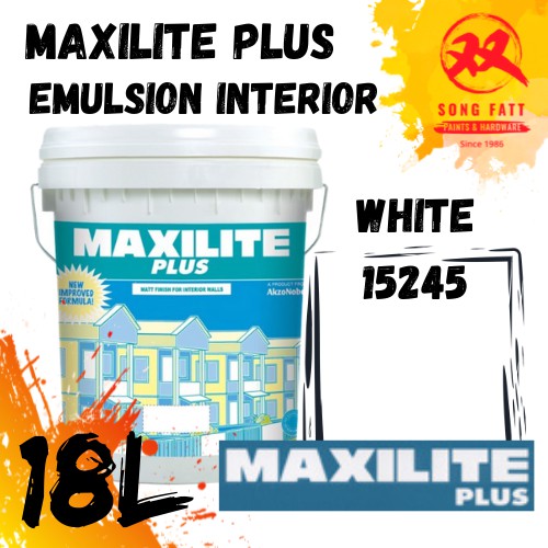 Maxilite Plus Emulsion Interior (WHITE) 18L (Song Fatt) | Shopee Malaysia