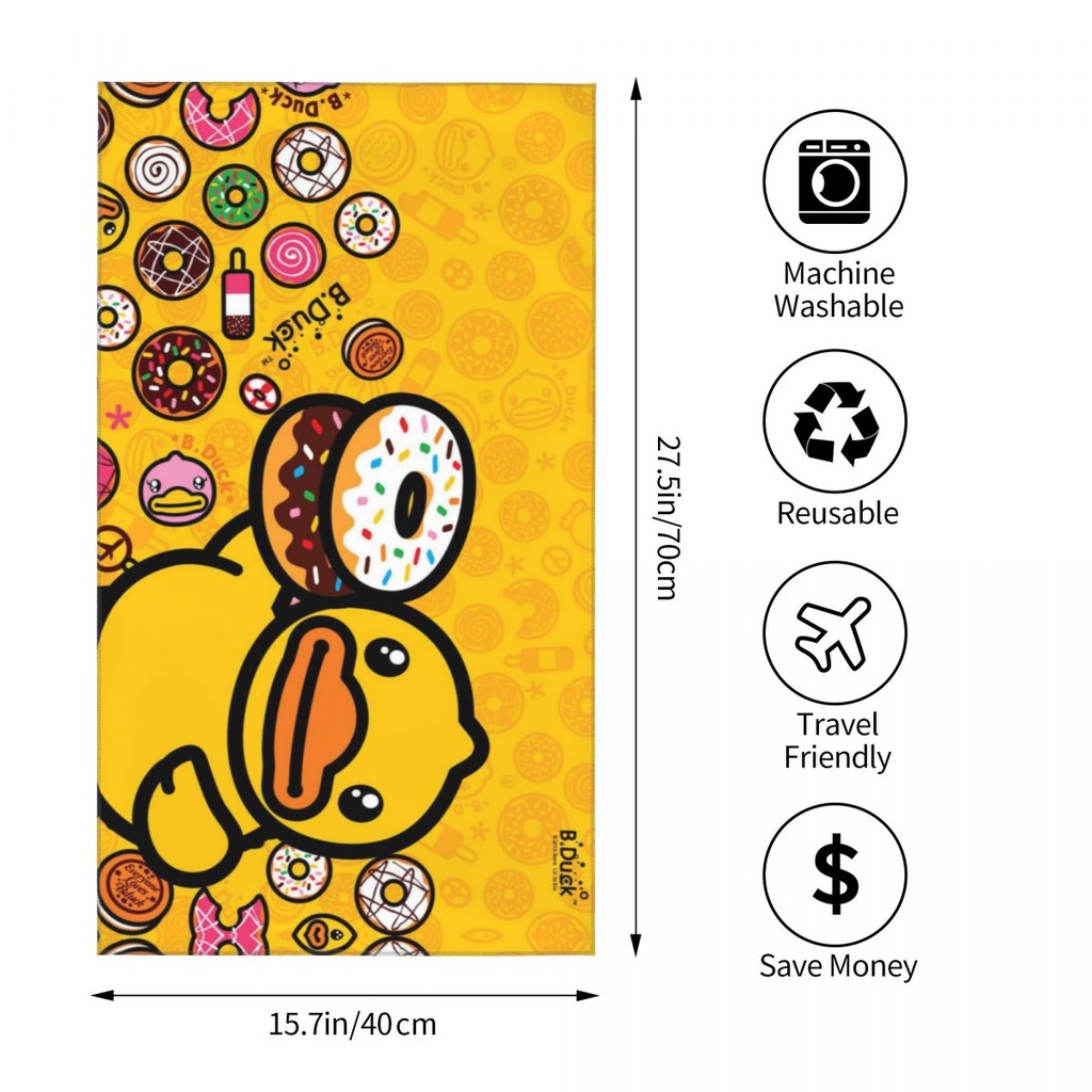 B.Duck logo (6) Absorbent Towel Square Face Front Bath Running Fitness ...