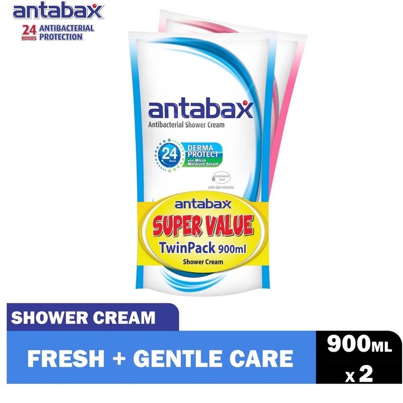 Antabax Antibacterial Shower Cream Fresh 900ml + Gentle Care 900ml ...