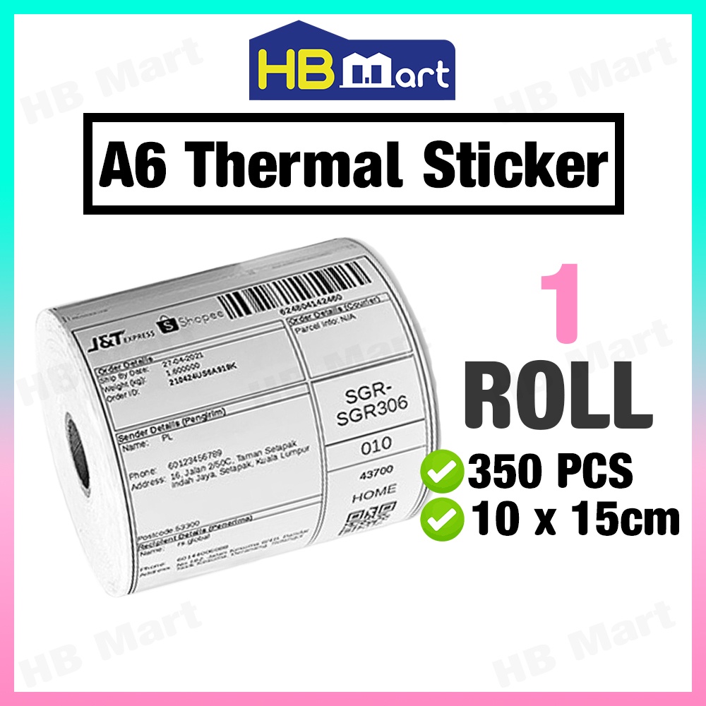 350pcs Thermal Paper Label Sticker 10 x 15 cm Airway Bill Sticker ...