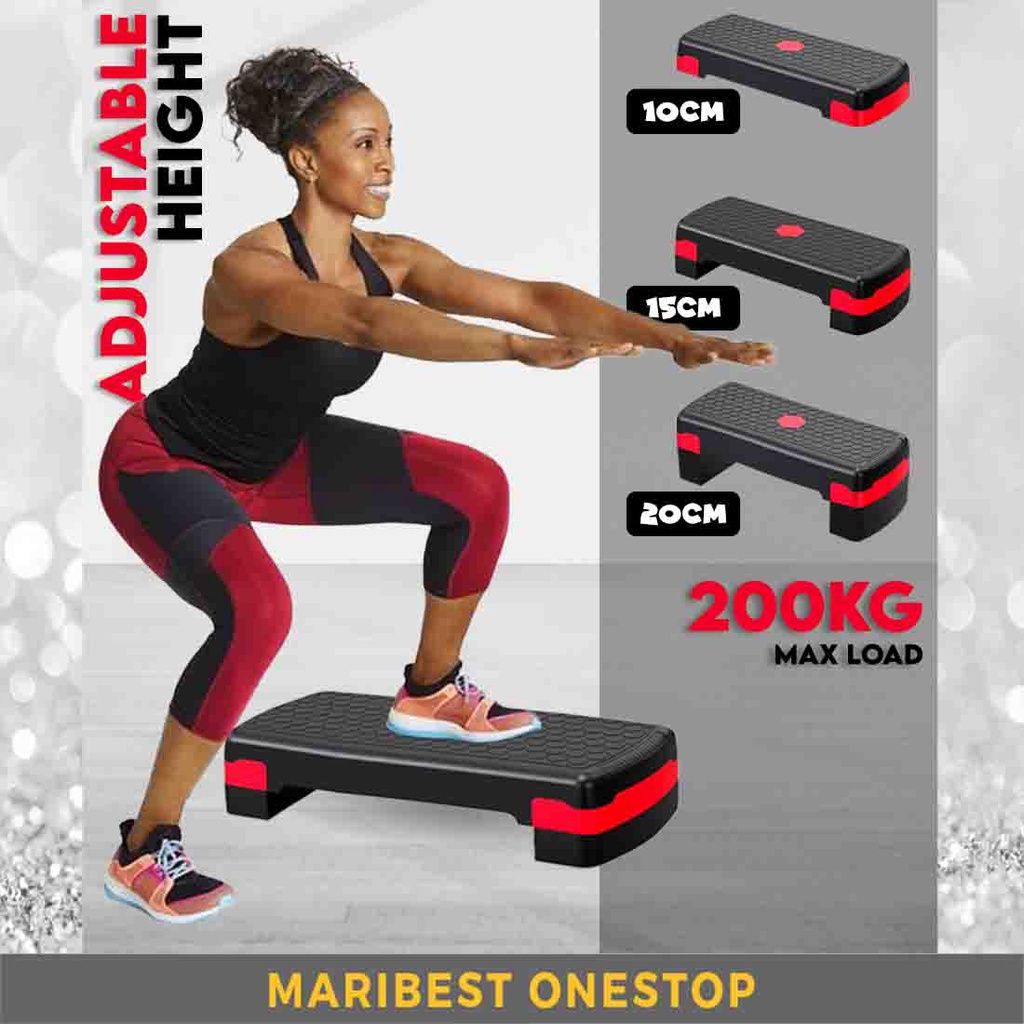 3 LAYER ADJUSTABLE AEROBIC STEPBOARD WIDE PLATFORM SURFACE STEPPER ...