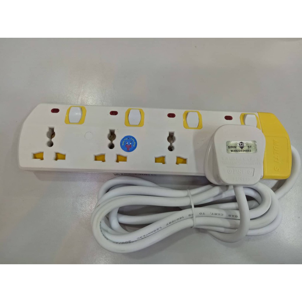 4 GANG 2 METER MULTI EXTENSION TRAILING SOCKET | Shopee Malaysia