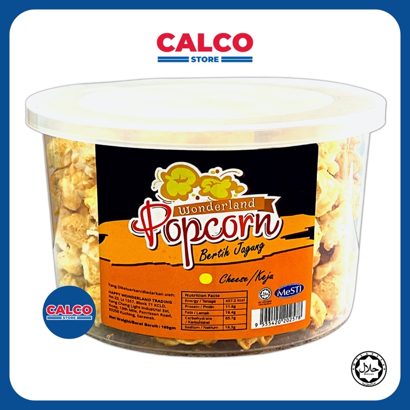 [CALCO] Wonderland Popcorn Bertih Jagung Cheese Keju (160g) | Shopee Malaysia