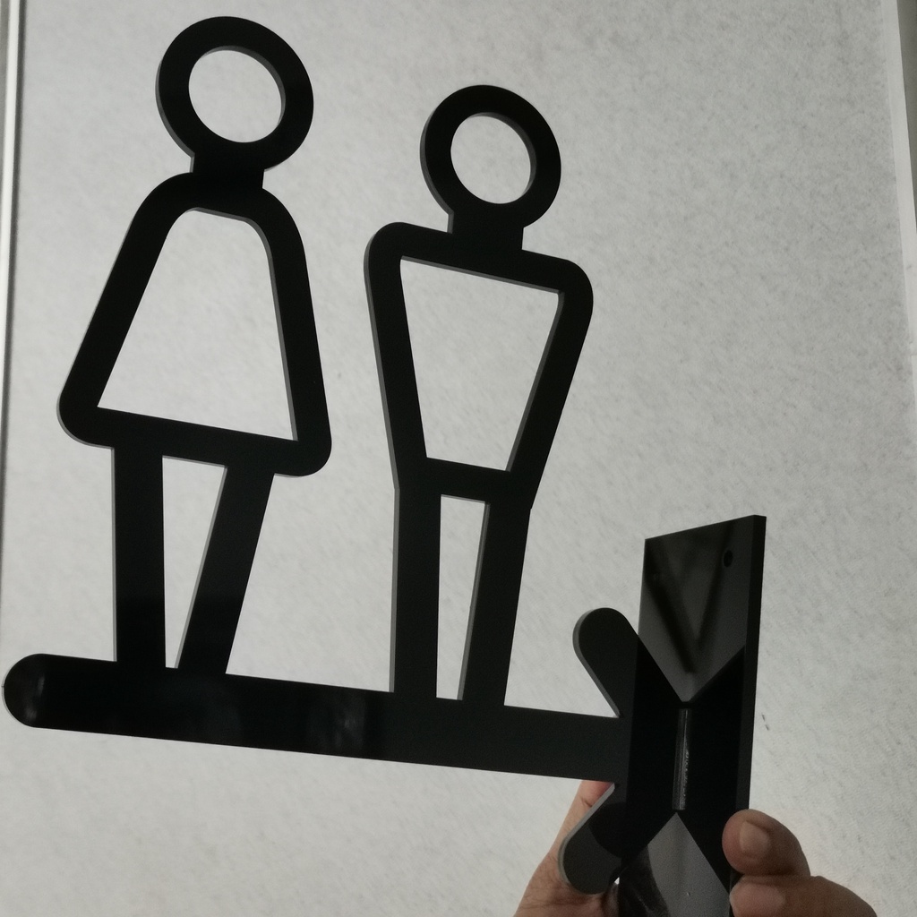 TOILET SIGN, WALL TOILET SIGN, 2 SIDE TOILET SIGN | Shopee Malaysia