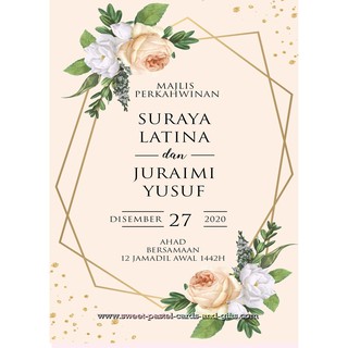 [TEMA GEOMETRIC] Kad Jemputan Kahwin/Pelbagai Majlis Saiz:A6. Welcome ...