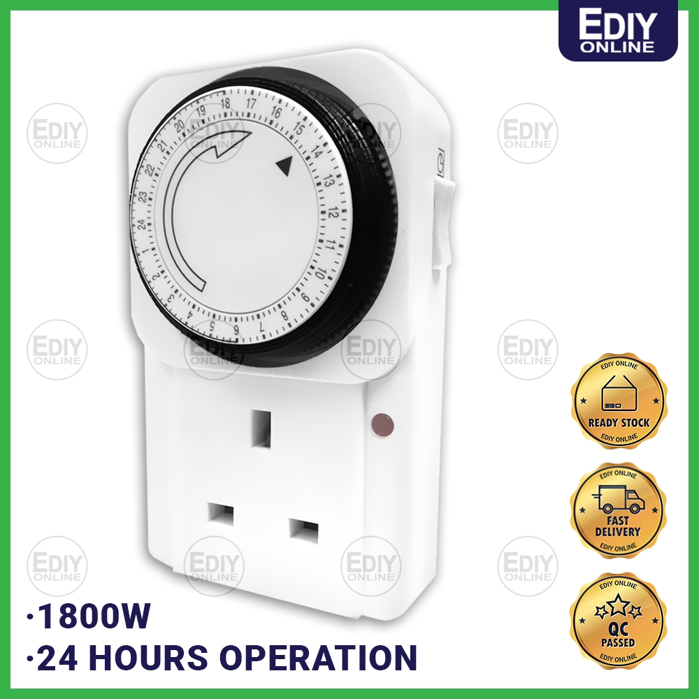 Timer switch socket 24 Hours 1120 - Long Analog Programme Programmable ...
