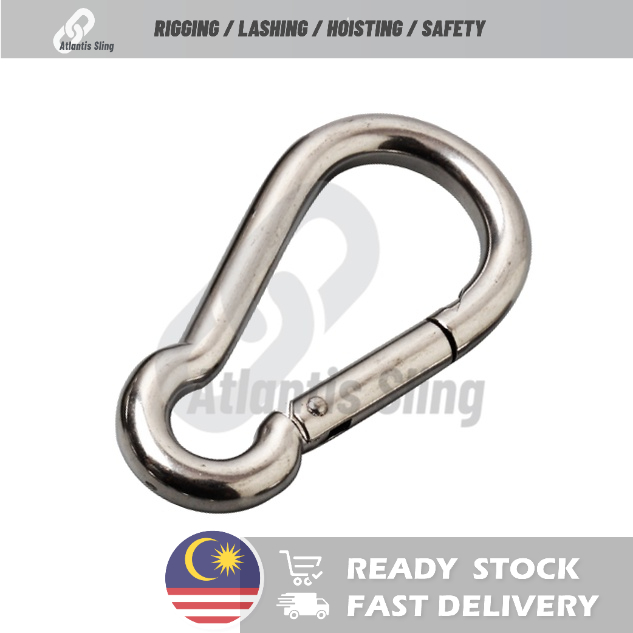 Spring Carabiner Snap Hook Quick Link Key ChainStainless Steel 316 ...
