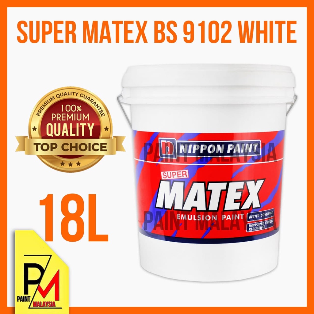 NIPPON PAINT Super Matex White 18 Liter Interior Matt Finish Wall Paint ...