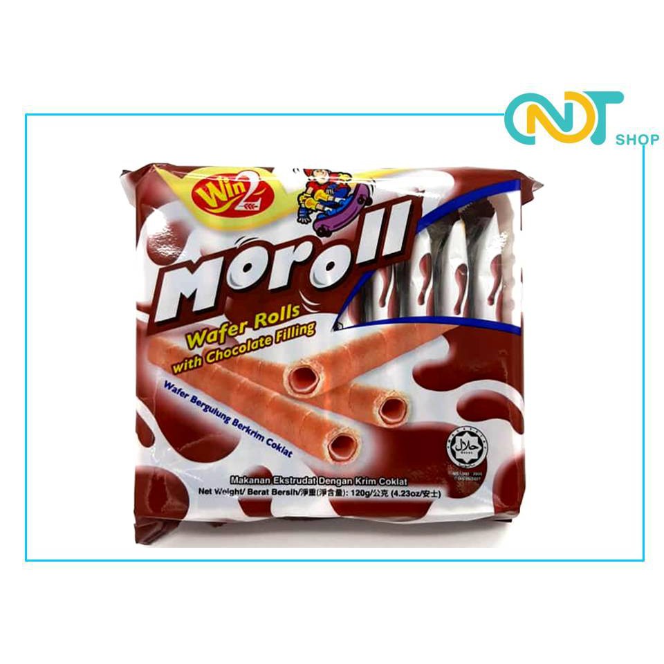 WIN2 MOROLL WAFER ROLLS WITH CHOCOLATE FILLING (120G) | Shopee Malaysia
