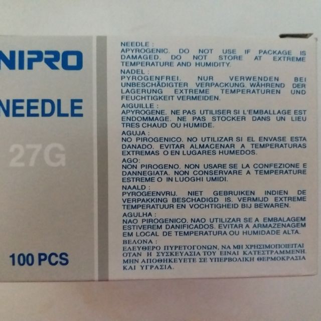 NIPRO NEEDLE 27G x 1 1/2 INCH (100pcs/box) | Shopee Malaysia