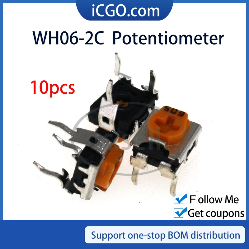 10pcs wh06-2c 100 200 500 1k 2k 5k 10k 20k 50k 100k 200k 500k 1m ohm ...