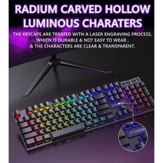 RGB Rainbow Light Keyboard and Mouse Set Mechanical Feel Backlight ...