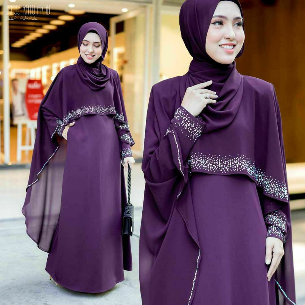 Jubah Ratu Arab Jubah Moden Jubah Muslimah Jubah Cape Queen Jubah Nikah And Tunang Dark