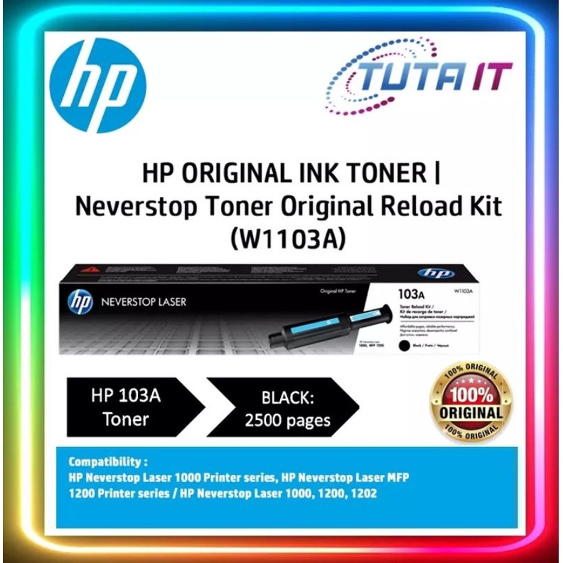 HP 103A Black Original Neverstop Laser Toner Cartridge-W1103A | Shopee ...