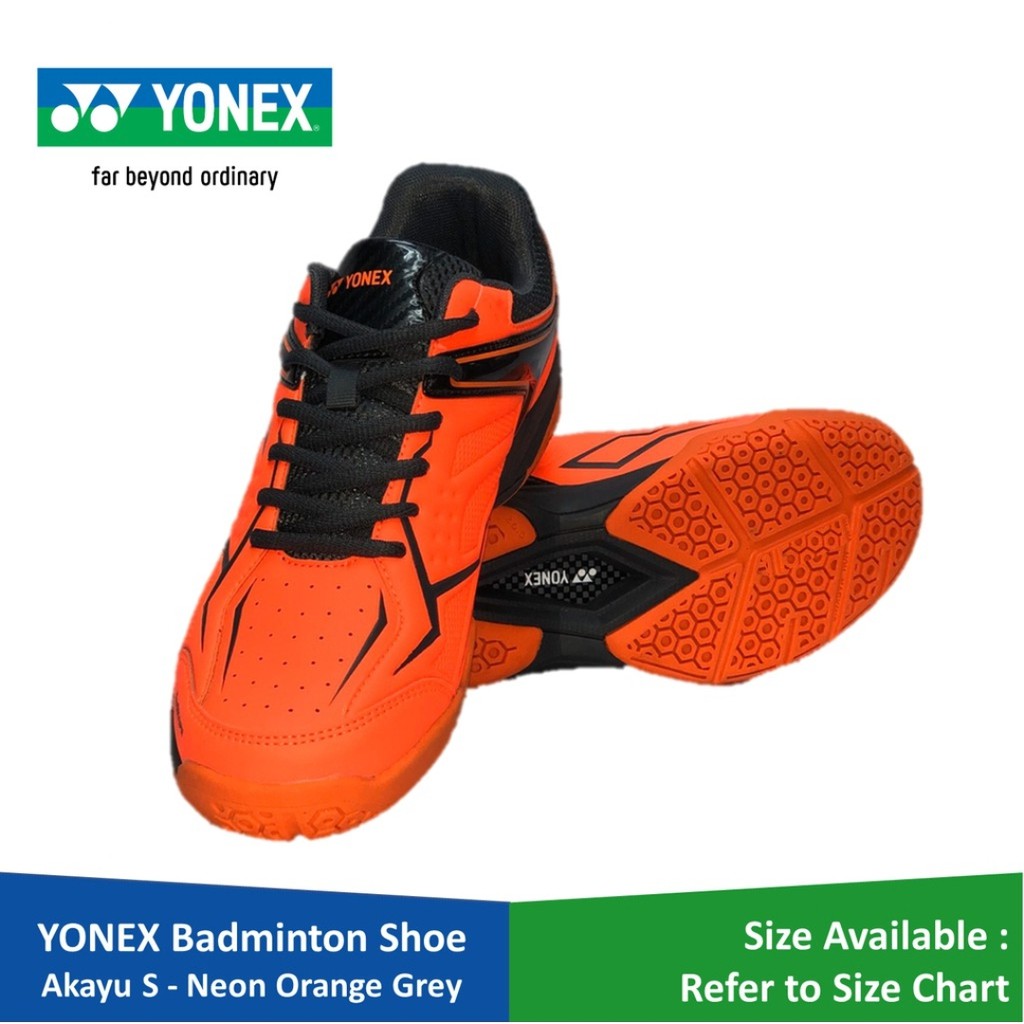 Yonex Badminton Shoes Akayu S - Neon Orange Grey (Original) | Shopee ...