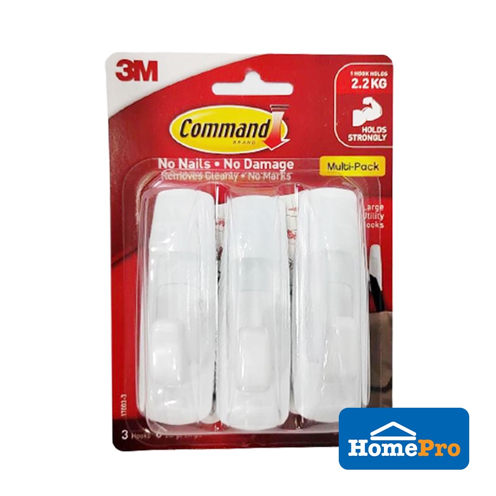 COMMAND Large Utility Hook 17003 3Pcs White | PGMall