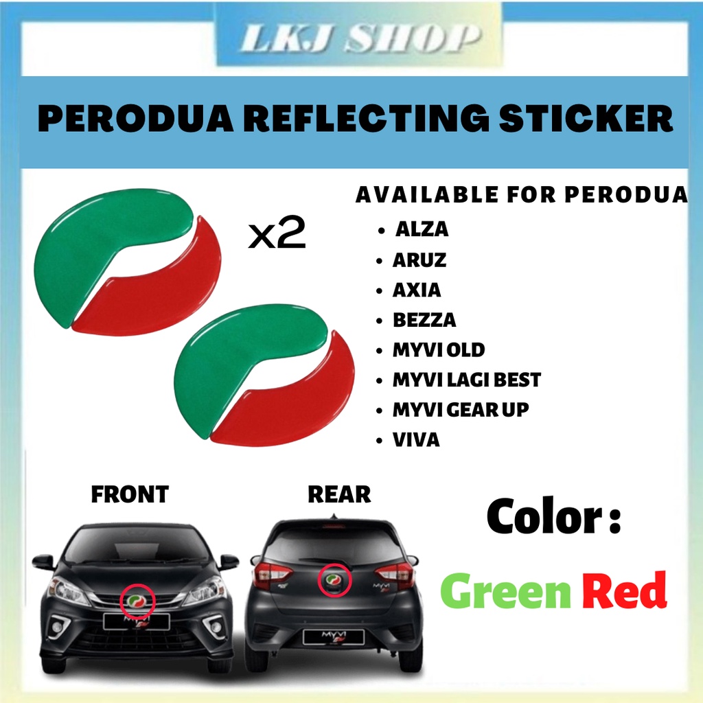 PERODUA LOGO 2PCS Epoxy STICKER EMBLEM REFLECTING STICKER DEPAN ...