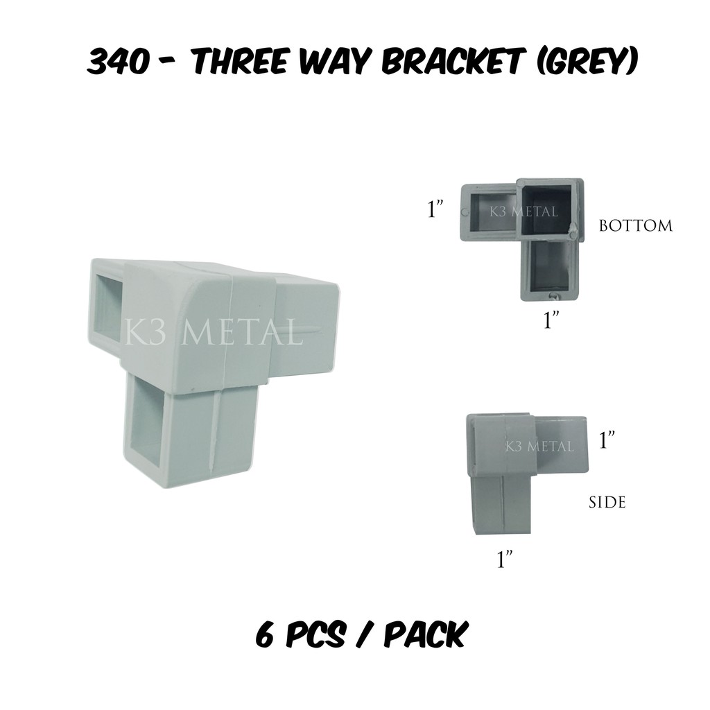 PVC Bracket Three Way Bracket - 1" x 1" x 1" (Model: 340) Tripple Joint ...