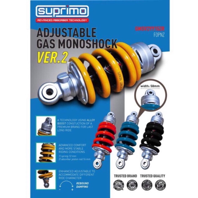 RS150 SUPRIMO GAS MONOSHOCK Version2 RED / YELLOW /BLUE | Shopee Malaysia