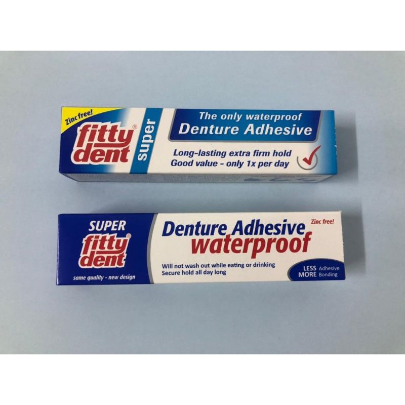 fitty dent super waterproof denture adhesive long lasting extra firm ...