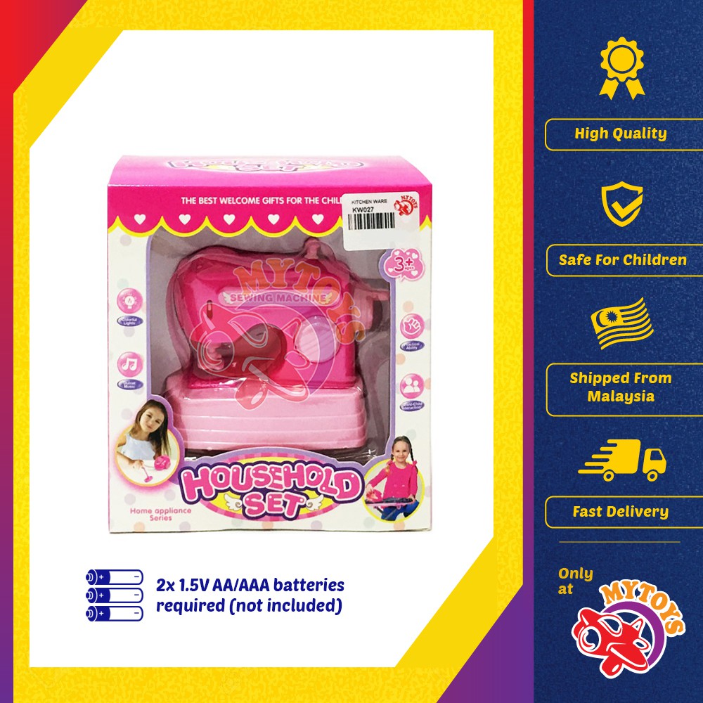 Mini Sewing Machine Toy with Lights and Music Battery Operated Pretend ...