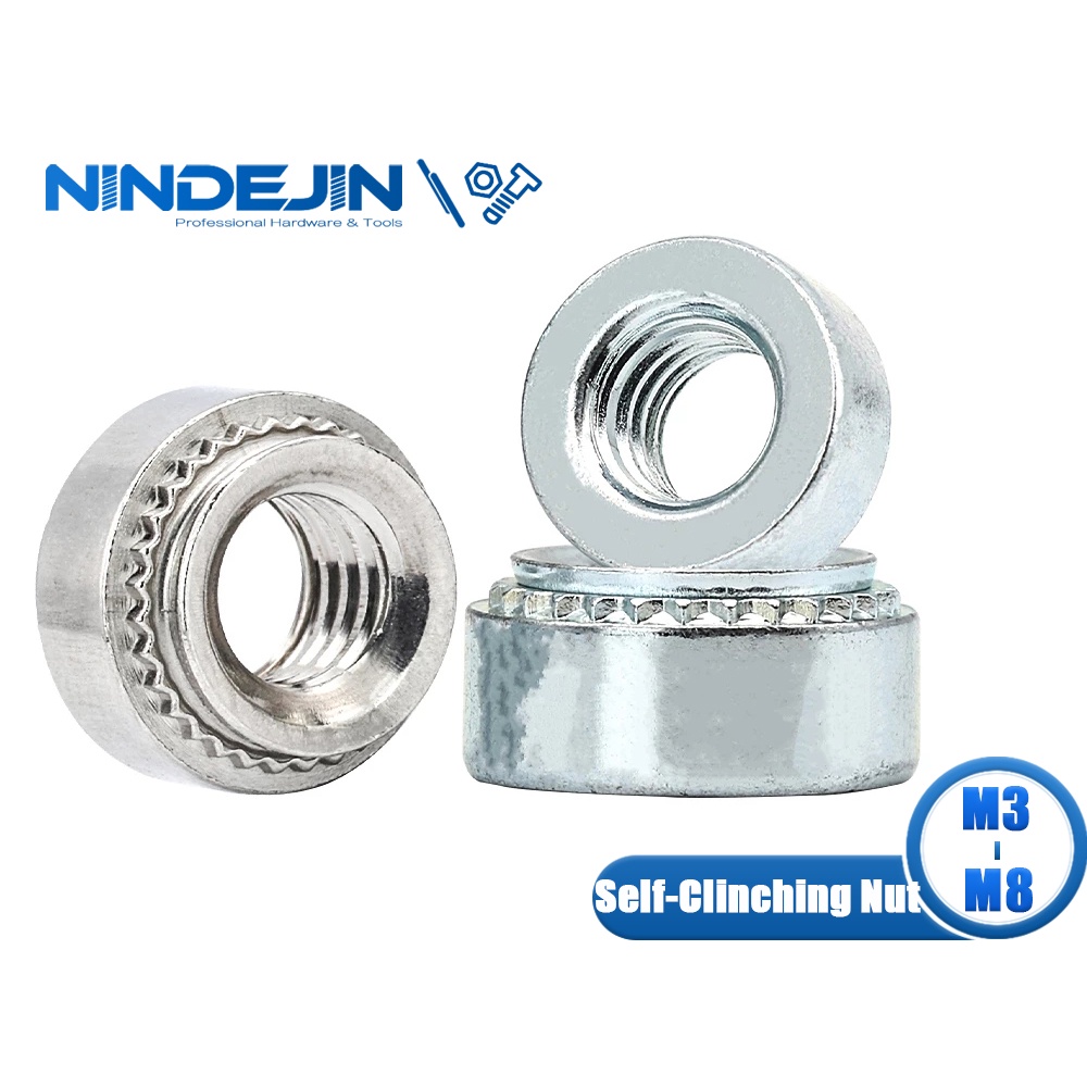 NINDEJIN Self Clinching Nut 304 Stainless Steel Galvanized Swage Nut - M3/M4/M5/M6/M8 (5-30 Pcs ...
