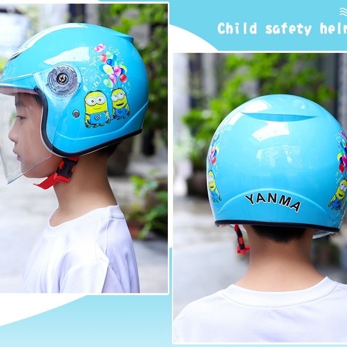 Helmet Motorcycle for Big Kid Half Face Plain Colour Topi Keledar Kanak ...
