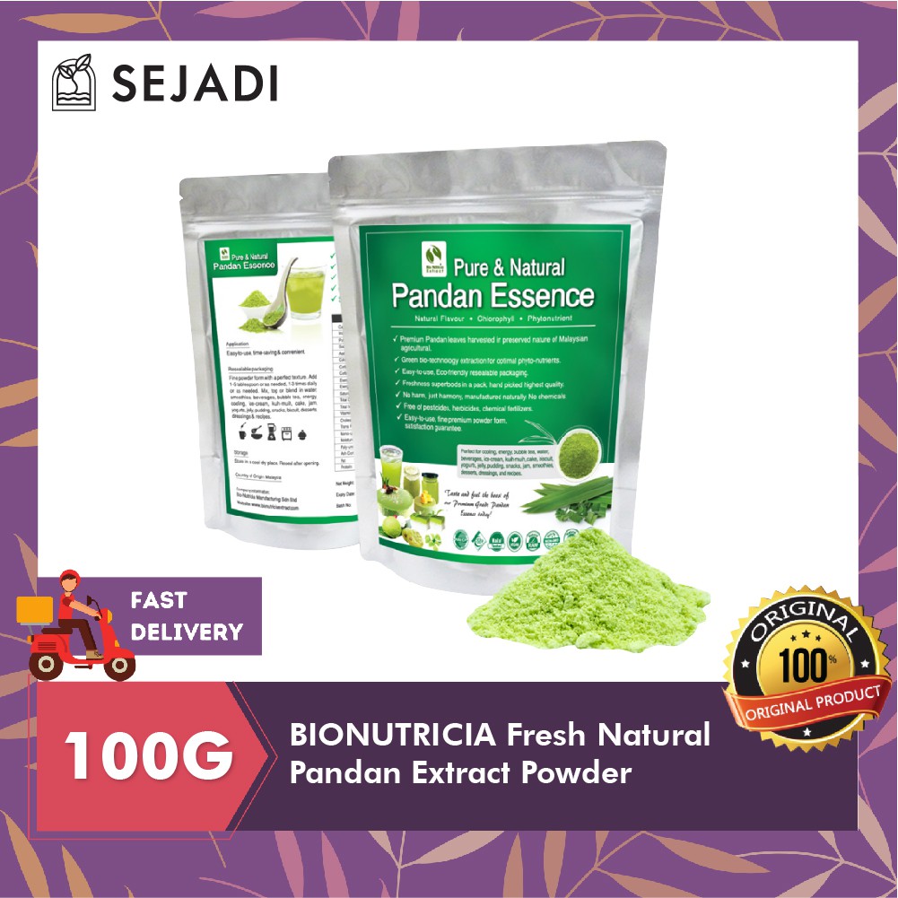 BIONUTRICIA Fresh Natural Pandan Extract Powder (100g) | Shopee Malaysia