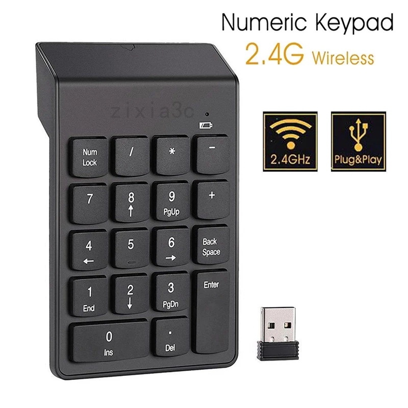 Mini Wireless Numeric Keypad 2.4GHz Numpad 18 Keys Digital Keyboard for ...