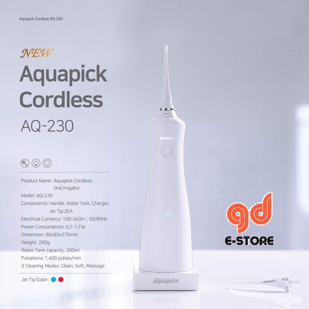 AQUAPICK AQ230 PORTABLE MULTI MODE ORAL IRRIGATOR AQ-230 - WHITE ...