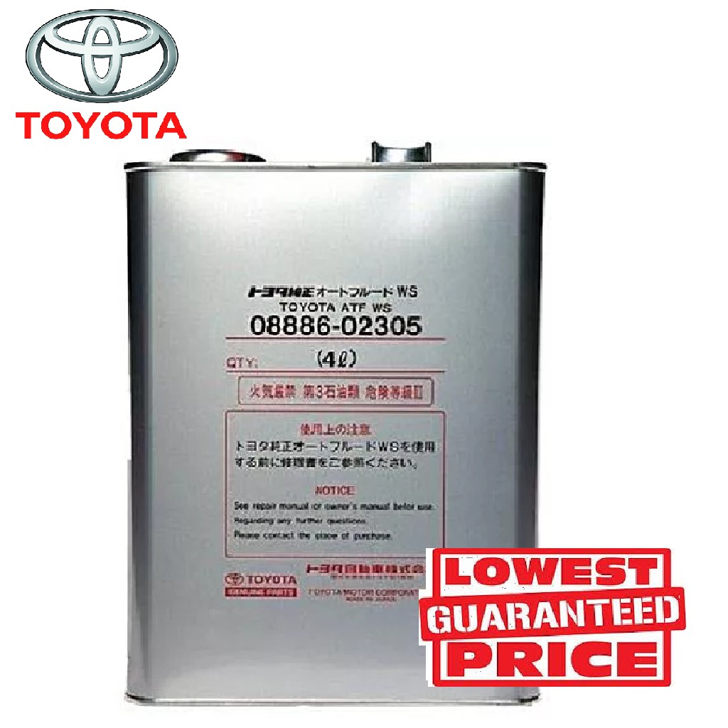 TOYOTA ATF WS Fluid Oil 4L 08886-02305 Auto Transmission Fluid | Shopee ...