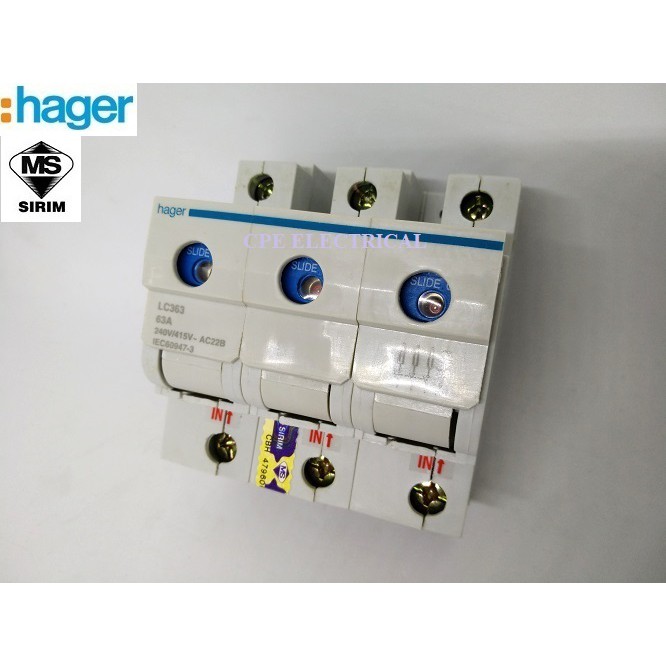 Hager 32a 63a 3 pole switch fuse main switch | BeeCost