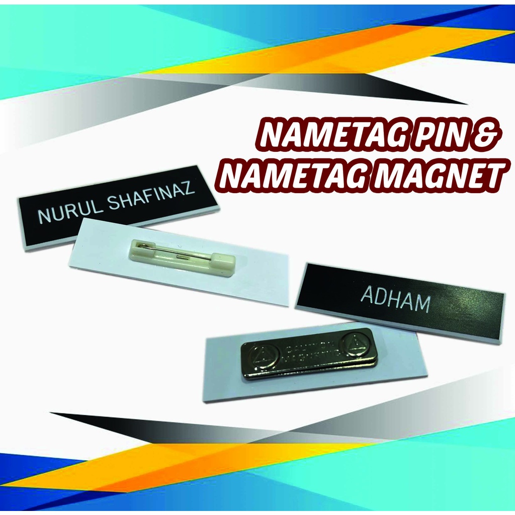 NAME TAG PIN & NAME TAG MAGNET | Shopee Malaysia