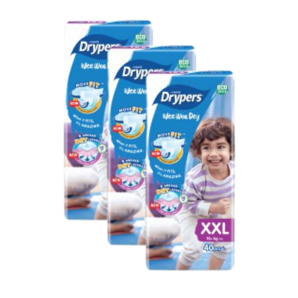 Drypers Wee Wee Dry Disposable Diaper Size XXL 3pack x 40pcs | Shopee ...