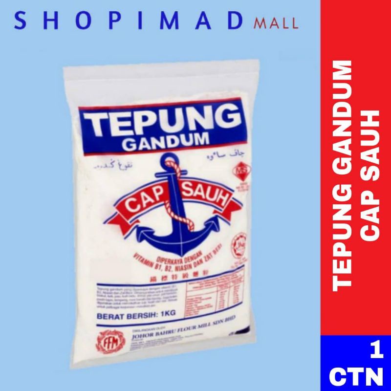 [1KGX10] TEPUNG GANDUM SERBAGUNA CAP SAUH | MULTIPURPOSE FLOUR | Shopee ...