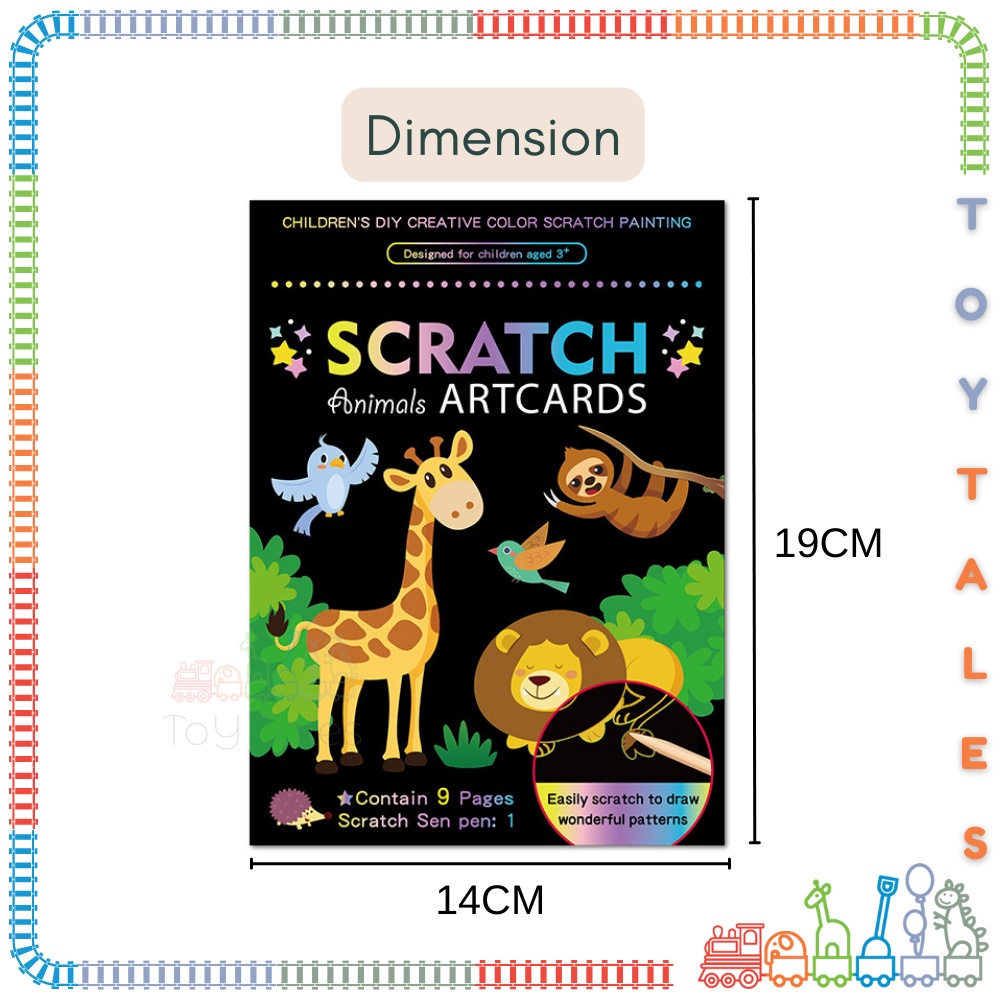 Kids Scratch Art Cards [9pcs per Set] Montessori Craft Child Colouring ...