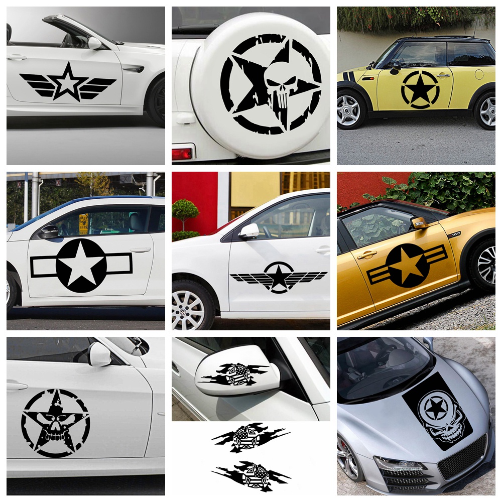 Hot Five-pointed star Car Sticker Car Rearview Mirror Sticker Auto Body ...