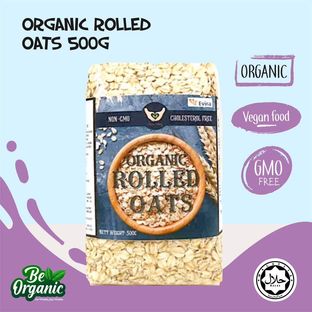 Be Organic Certified Organic Clean Eating Organic Rolled Oats 500G ...