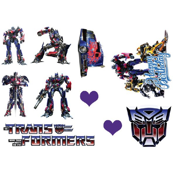 OPTIMUS PRIME TRANSFORMERS High Quality Paper Cake Topper Kek Cake ...