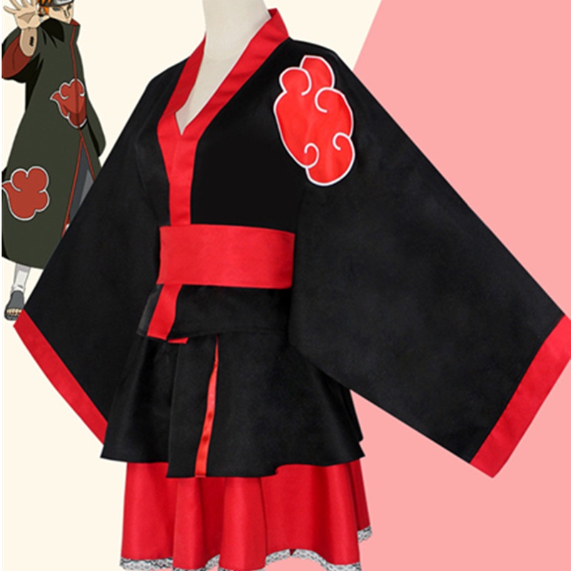 Anime Naruto Kimono Shippuden Uzumaki Akatsuki Japanese Kimono Lolita ...