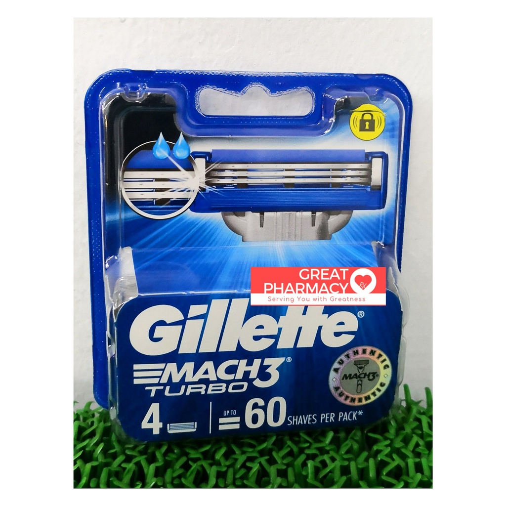 Gillette Mach3 Turbo Refills 4 Pcs | Shopee Malaysia