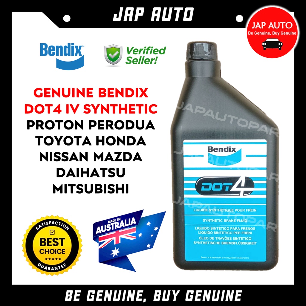 Genuine BENDIX DOT4 IV Original Brake Oil Fluid 1L - Minyak Brek Dot 4 ...
