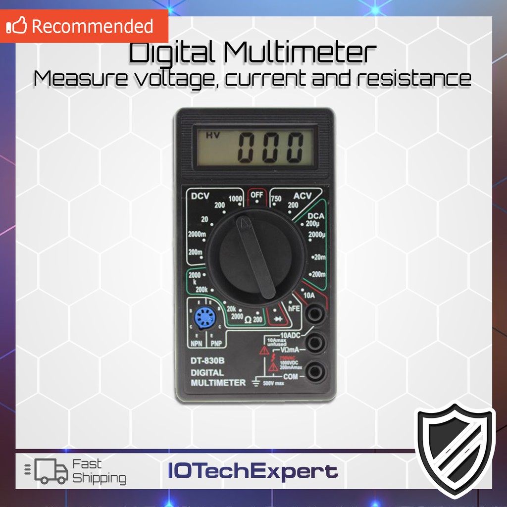 Mini Digital Multimeter DT-830B Electric Voltmeter Ammeter Tester AC/DC ...
