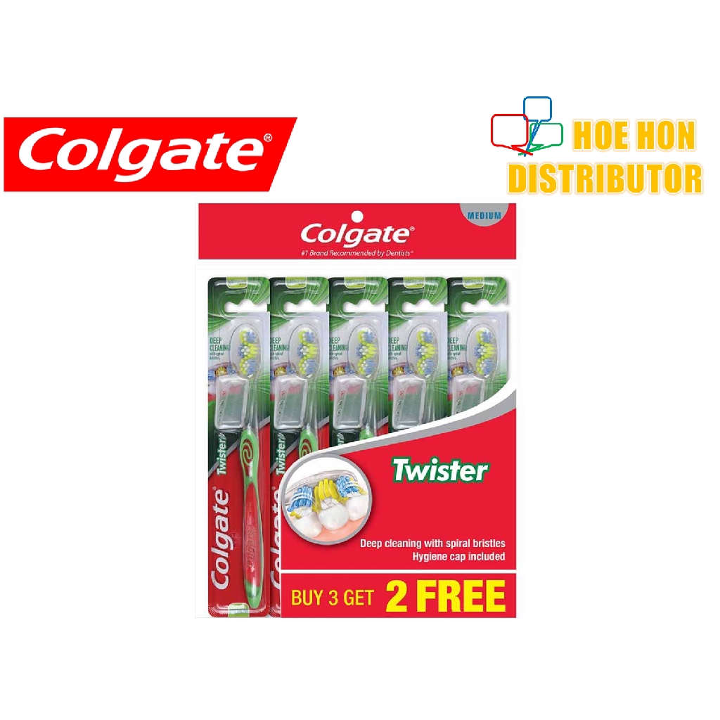 Colgate Twister Medium Toothbrush (Buy 3 free 2) / 5pc | Shopee Malaysia