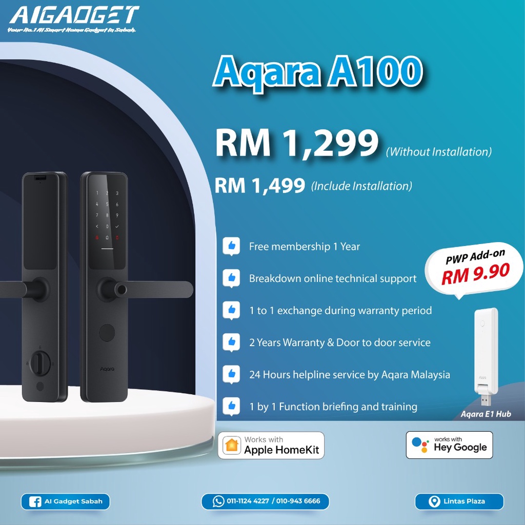Aqara Smart Door Lock A100 (Global Version) | Shopee Malaysia