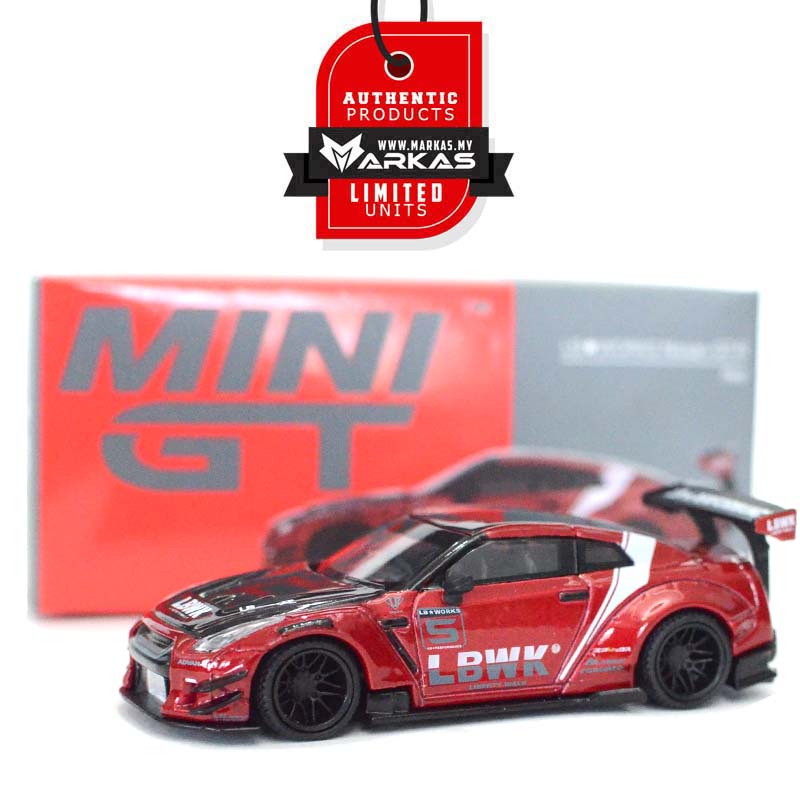 MINI GT 1/64 #345 LB WORKS NISSAN GT-R R35 TYPE 2 REAR WING VER 3 RED ...
