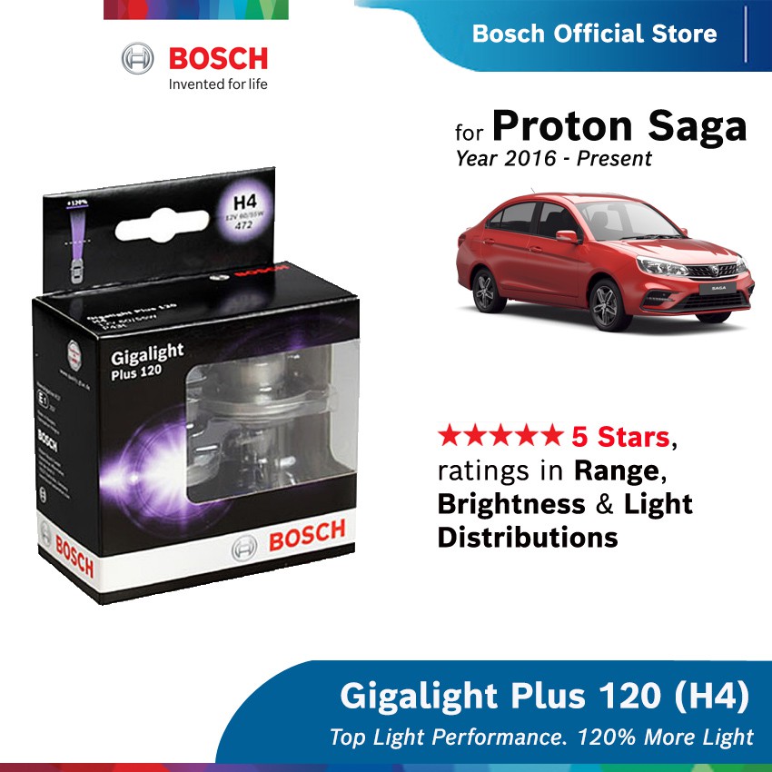 Bosch Gigalight Plus 120 H4 Headlight Bulb for Proton Saga VVT , Year ...