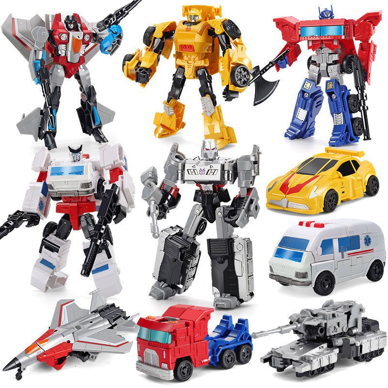 🎁Raya 2021 2 in 1 Transformers Optimus Prime Bumblebee Toys Dinosaur Robots Cars Robots Action ...