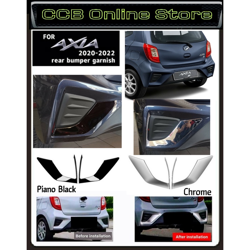 Perodua Axia GXtra 2020 - 2022 Chrome Rear Bumper Garnish Accessories ...